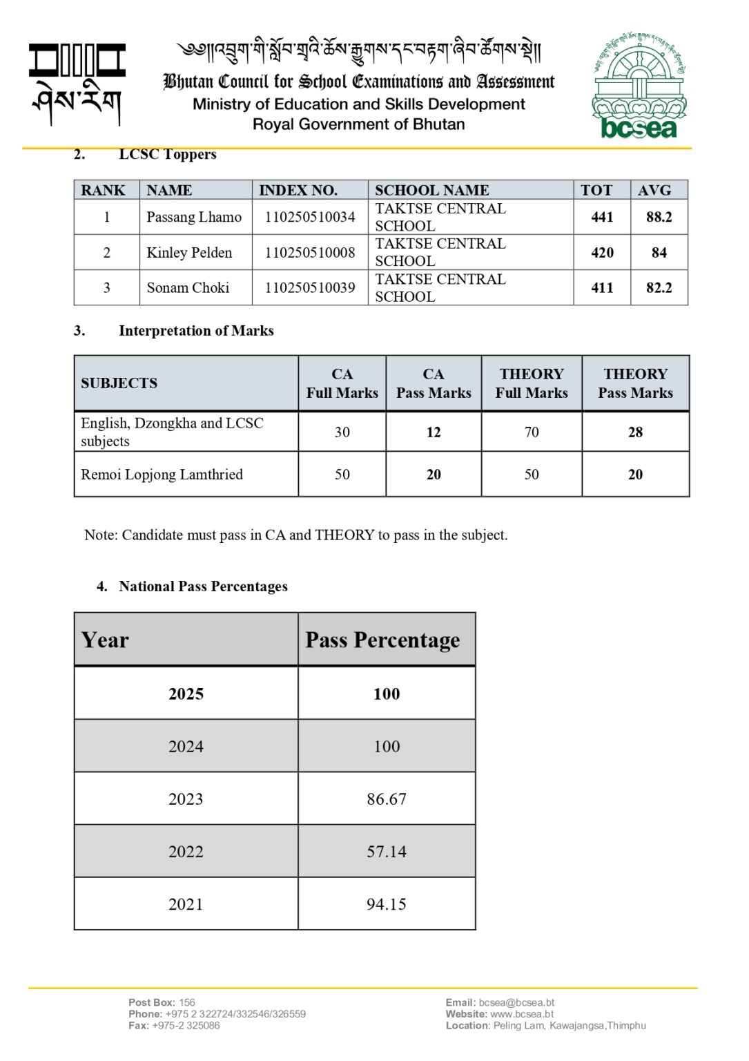 LANGUAGE AND CULTURE STUDIES CERTIFICATE (LCSC – X) 2025 EXAMINATION ...